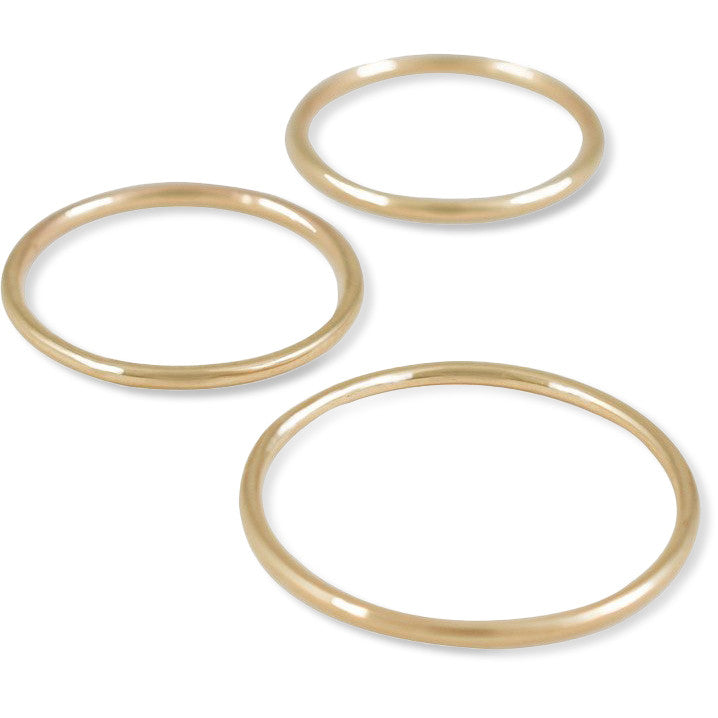Set of 3 Thin Yellow Gold Rings – Jewel Princess